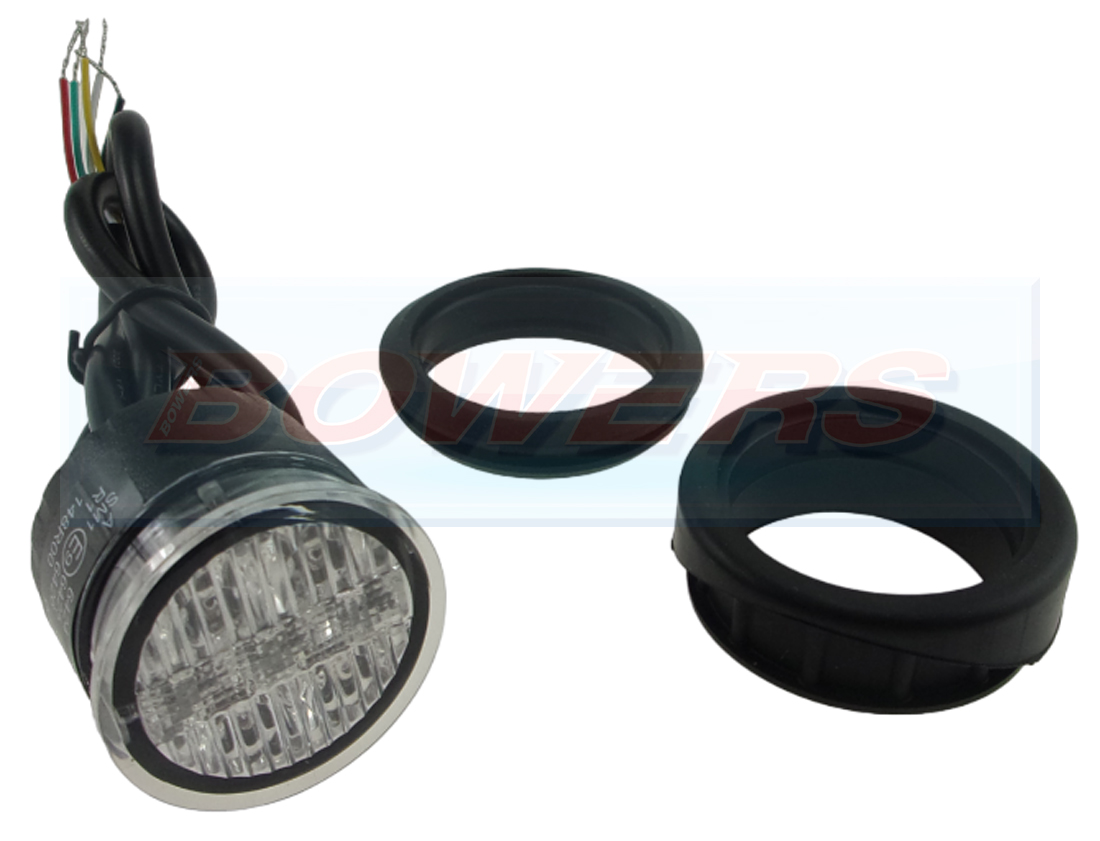 Flush Fit White Round LED Button Marker light + Amber Strobe - Bowers ... Flush Fit White Round LED Button Marker light + Amber Strobe - Bowers ...